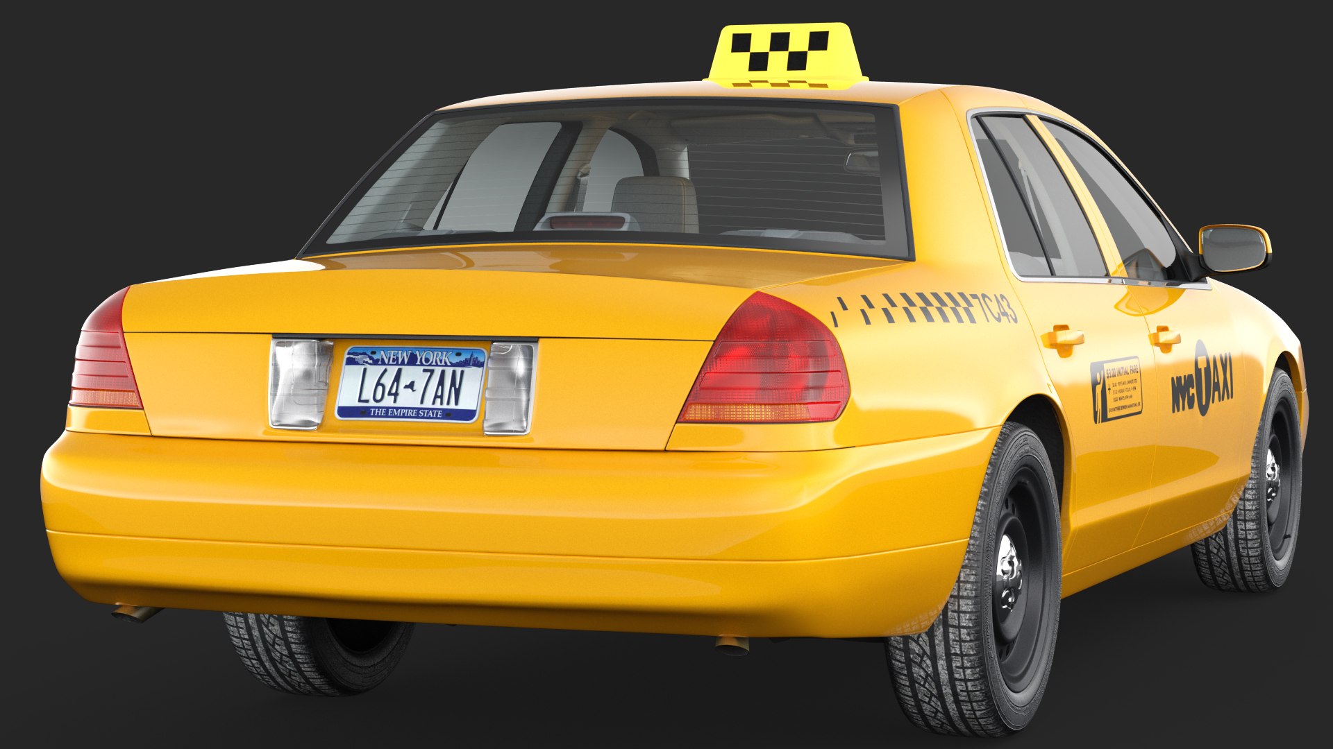 Generic yellow taxi rigged 3D - TurboSquid 1496496
