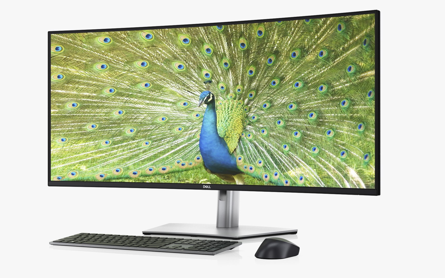 Dell Desktop Set U4021QW KM7321W Model - TurboSquid 2112453