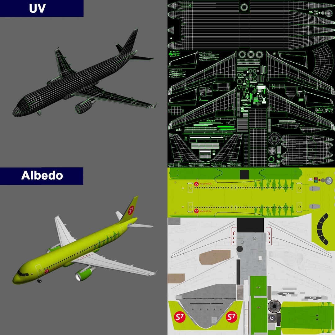 airbus a320 s7 airlines 3d model