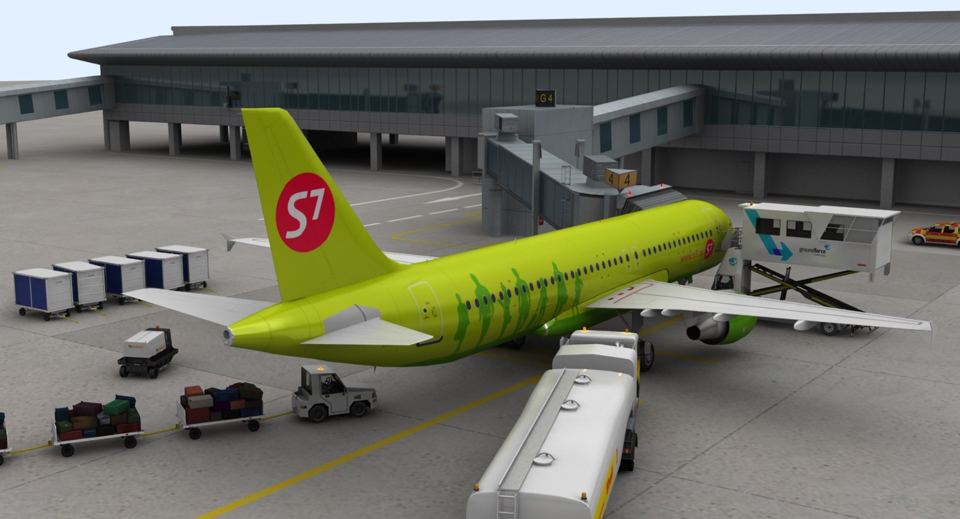 airbus a320 s7 airlines 3d model