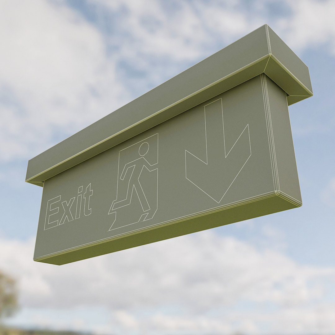 3D Exit Sign Model - TurboSquid 1439559
