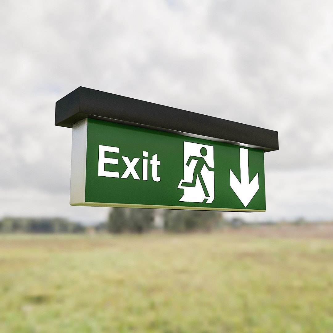 3D Exit Sign Model - TurboSquid 1439559