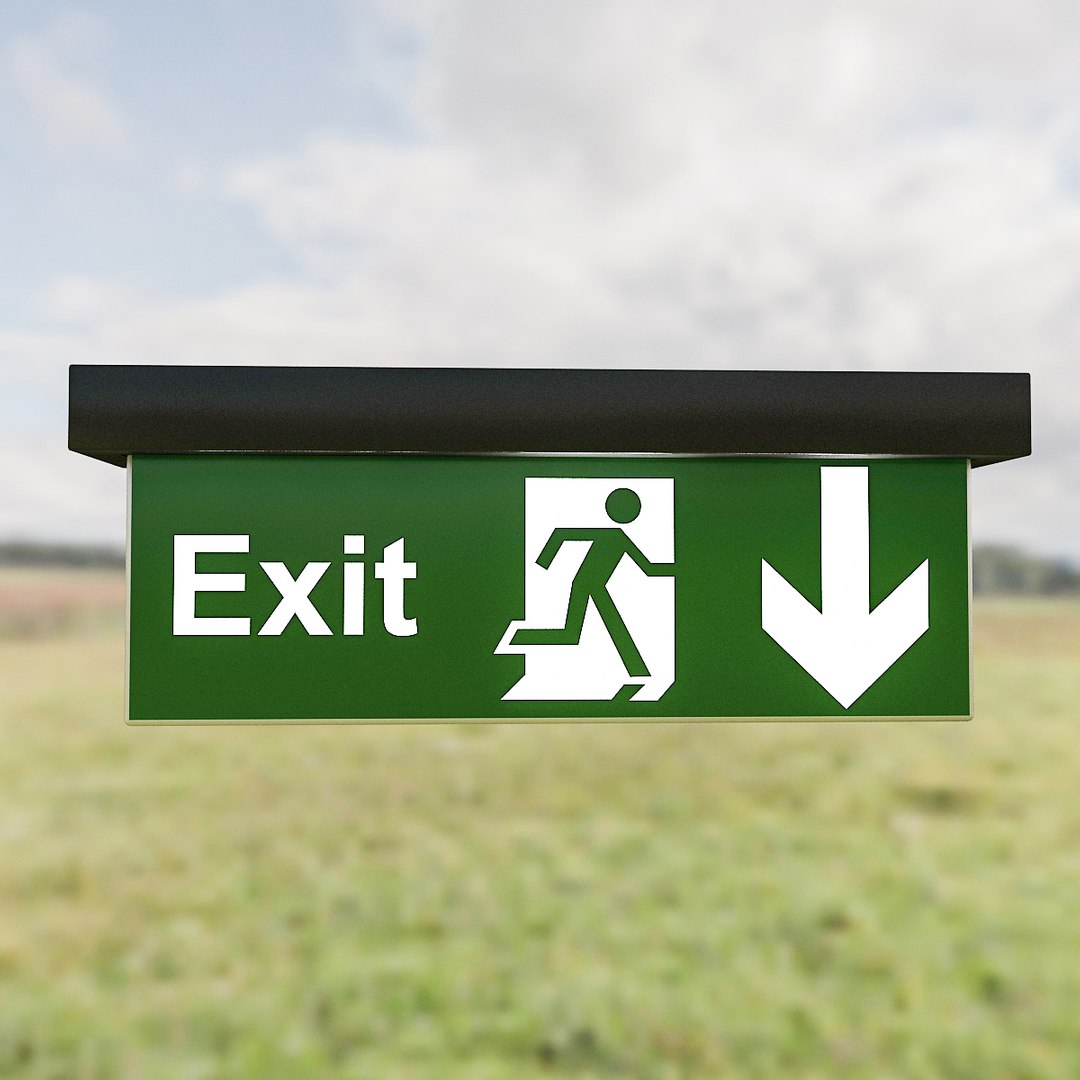 3D Exit Sign Model - TurboSquid 1439559