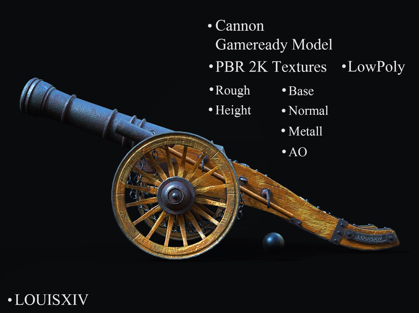 Field Cannon Model - TurboSquid 1766043