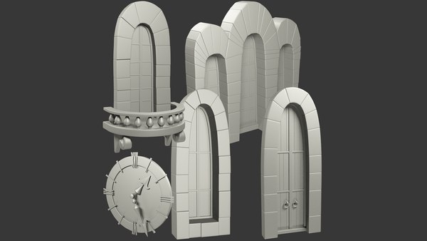 Medieval building parts door 3D model - TurboSquid 1674623