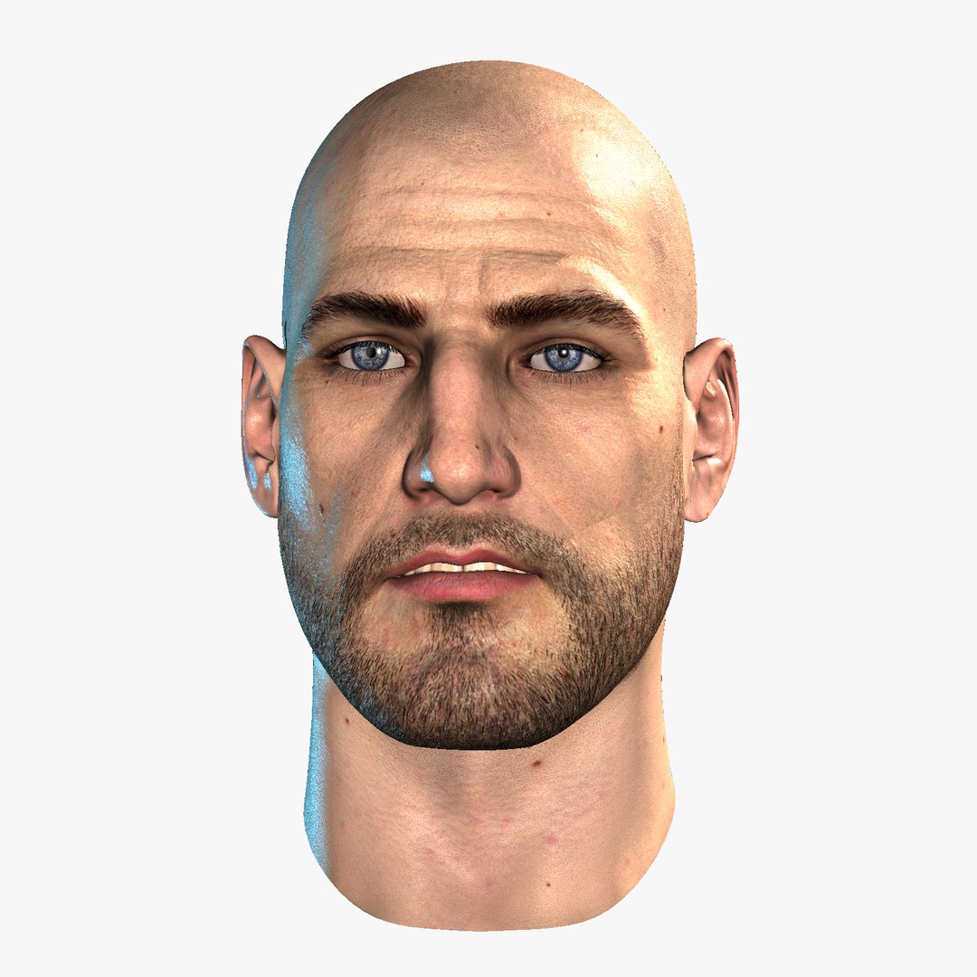 Hairless Male Head Realtime 3d Model