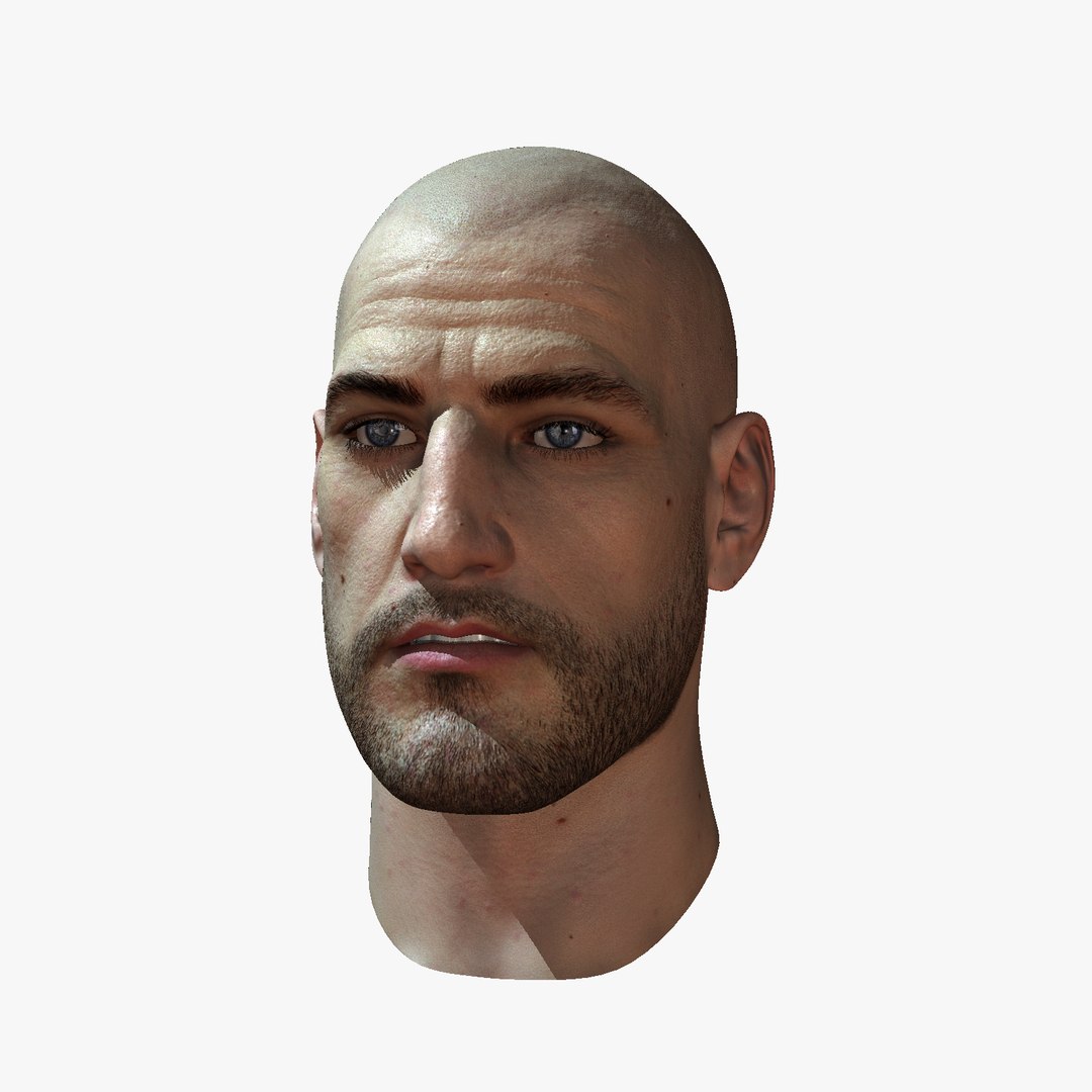 Hairless Male Head Realtime 3d Model