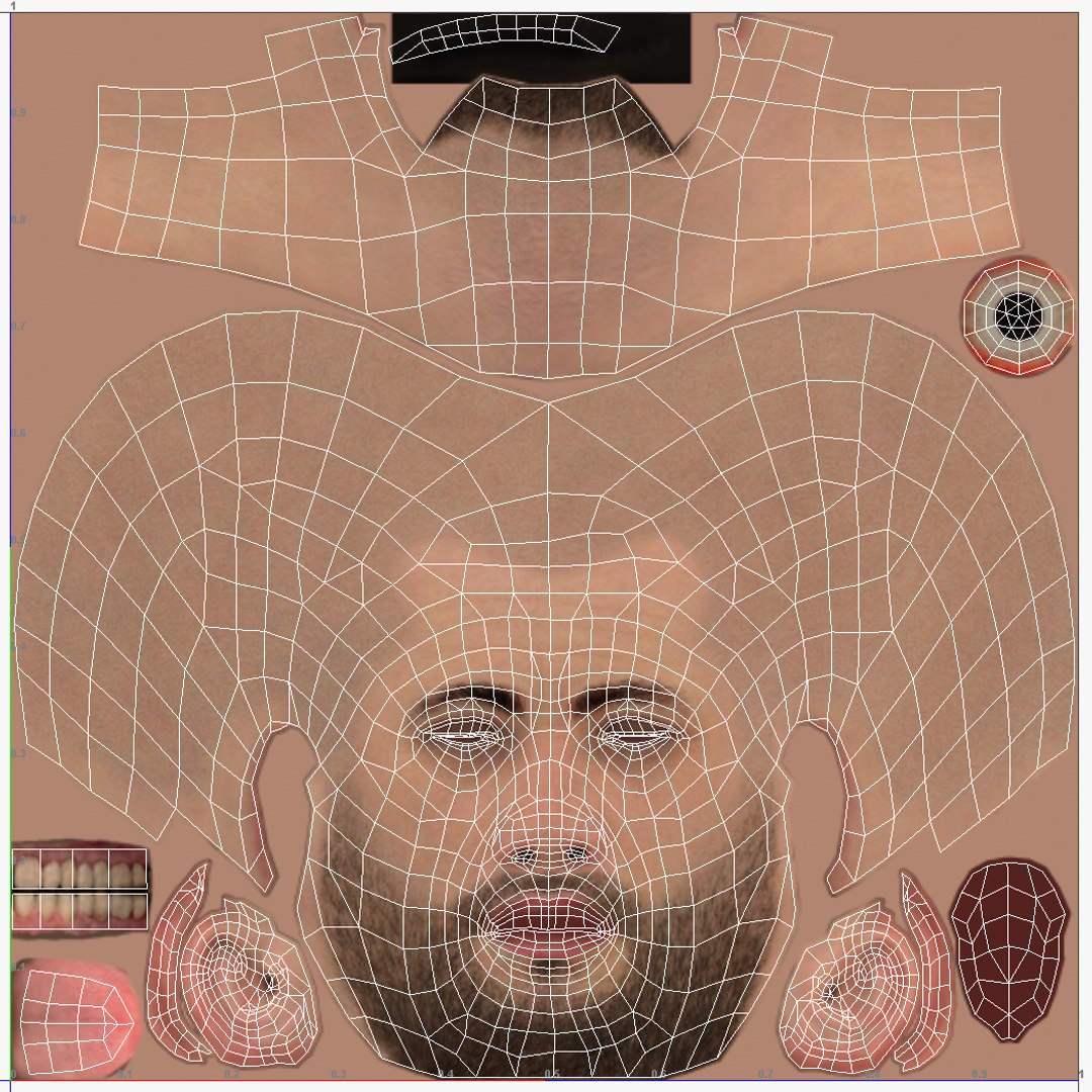 hairless male head realtime 3d model