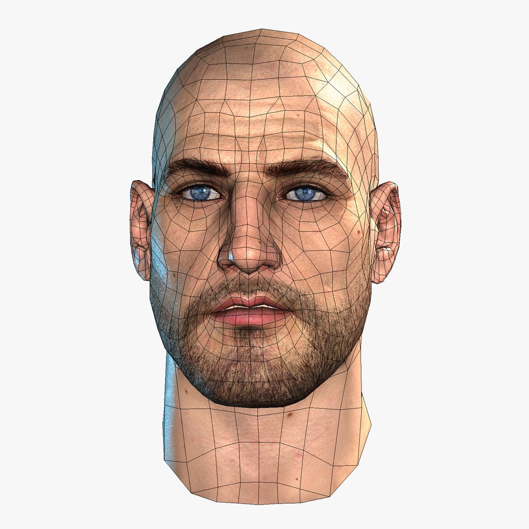 Hairless Male Head Realtime 3d Model