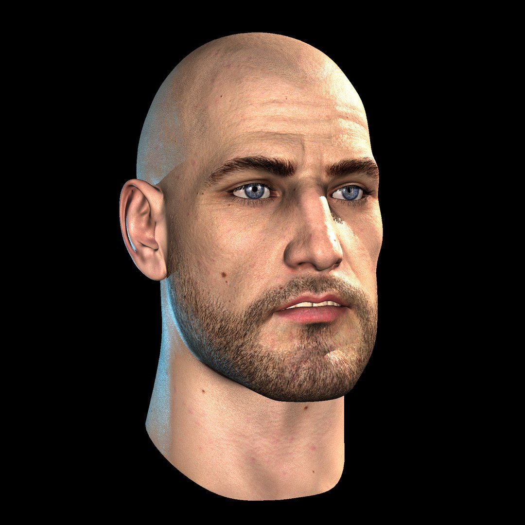 hairless male head realtime 3d model