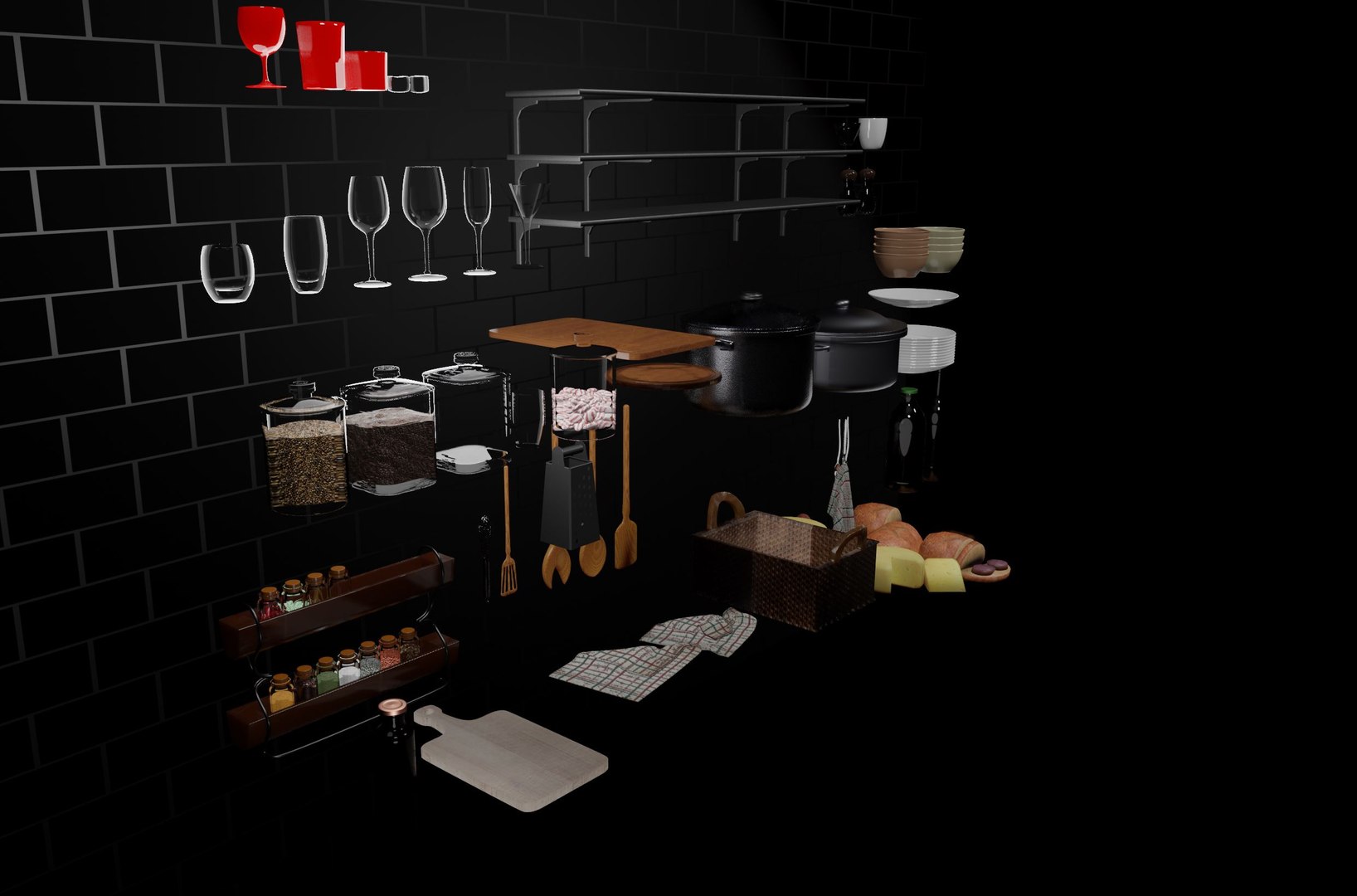 3D Kitchen Asset Pack - TurboSquid 1878607
