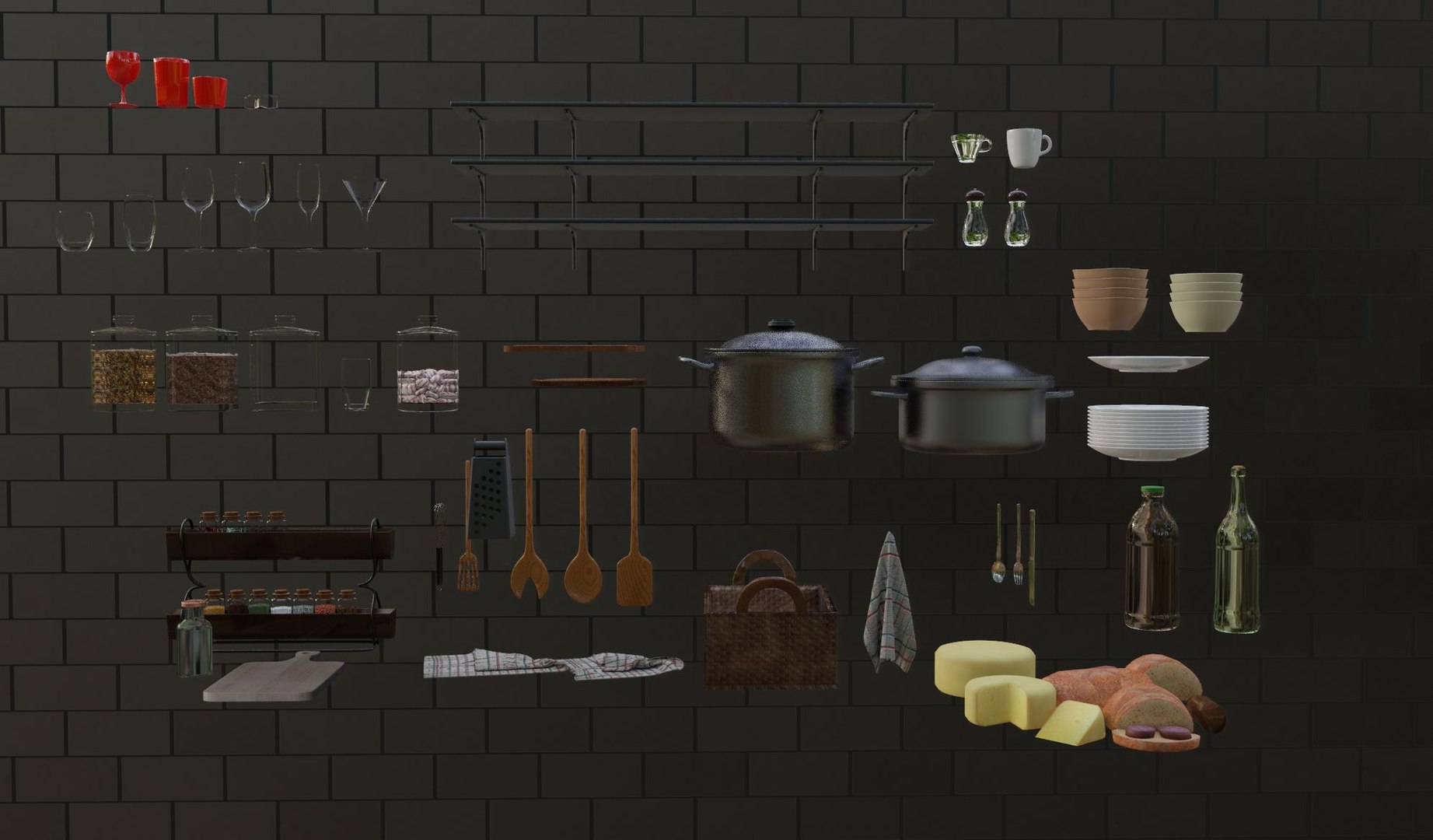 3D Kitchen Asset Pack - TurboSquid 1878607