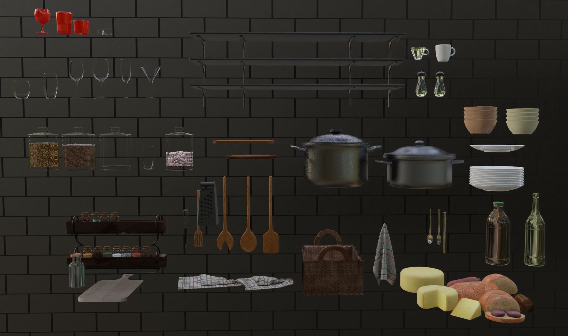 3D Kitchen Asset Pack - TurboSquid 1878607