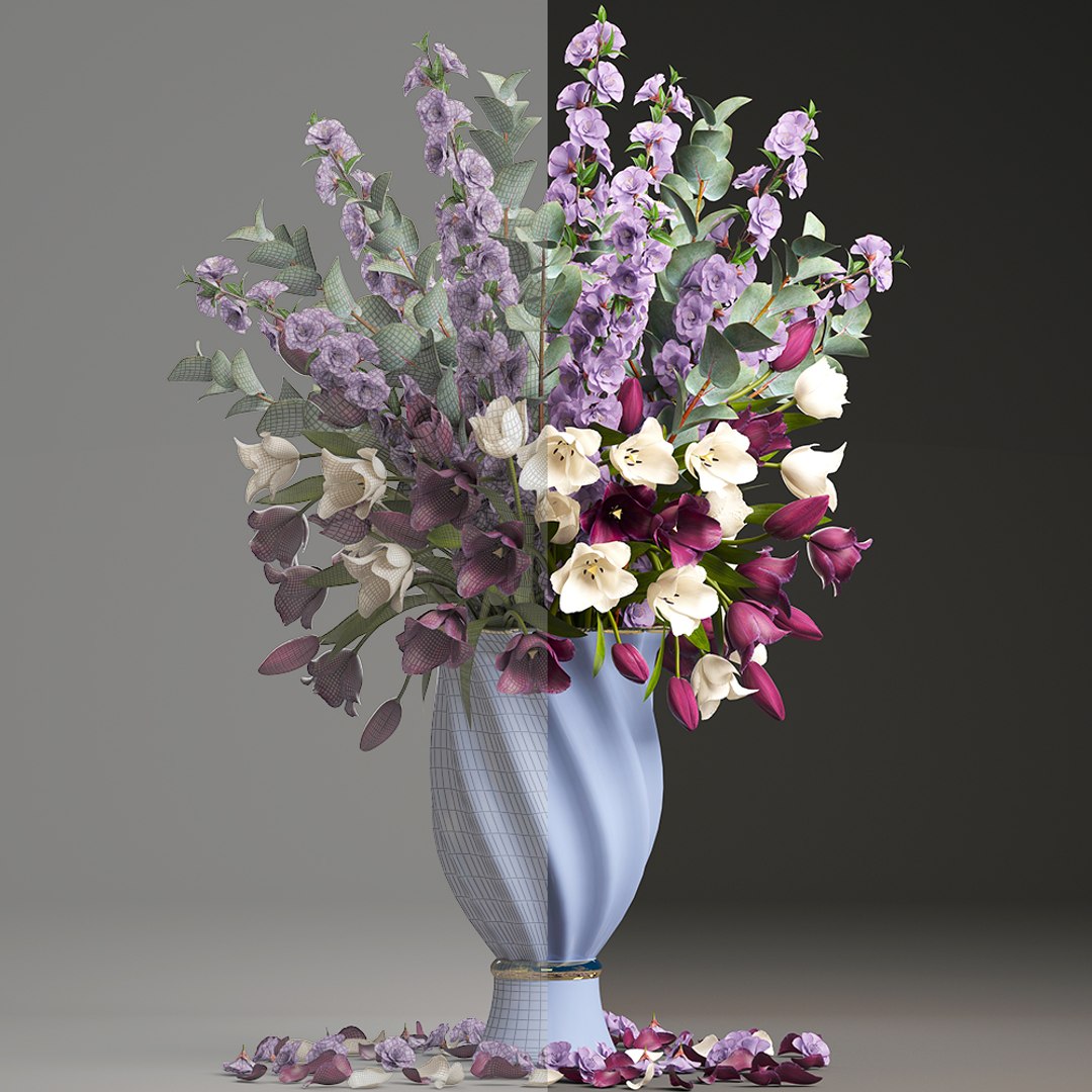 3D Bouquet Spring Flowers Tulips - TurboSquid 1285339