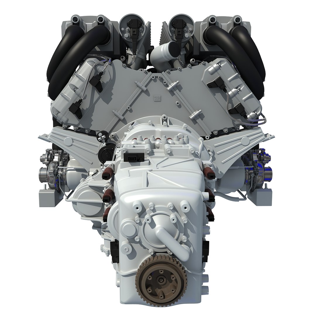 3d bugatti veyron w16 engine model