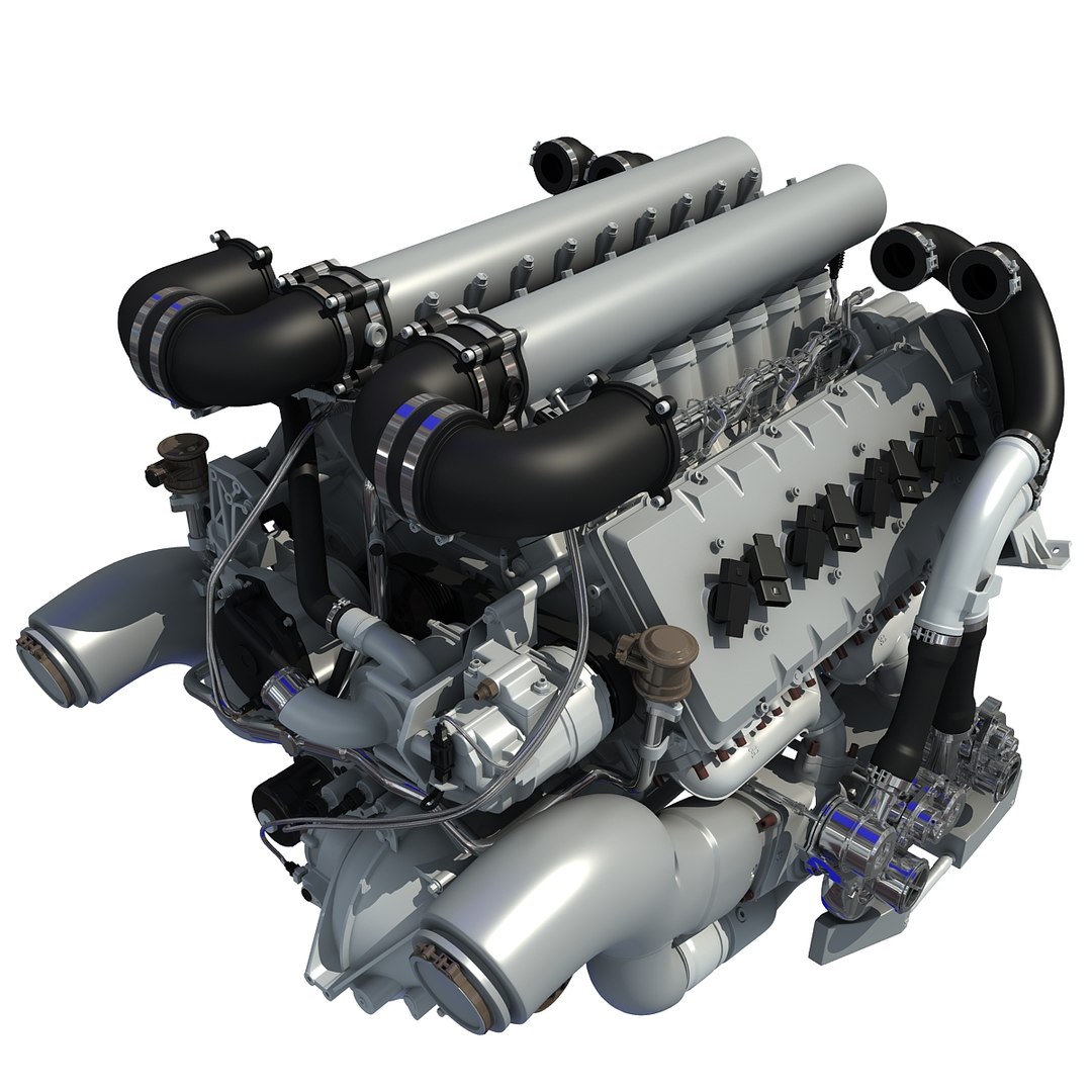 3d bugatti veyron w16 engine model