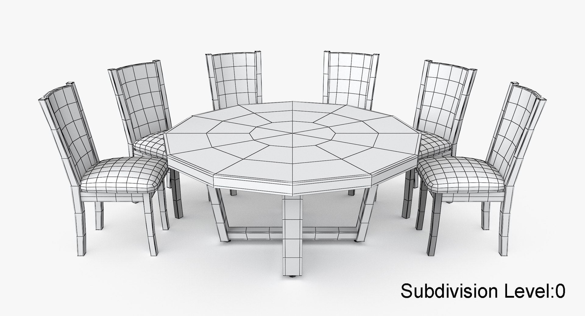 3D model modern table chairs - TurboSquid 1165984