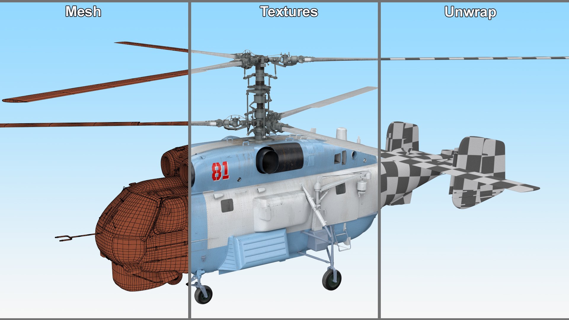 3D Model Soviet Kamov Ka-27 Helicopter With Interior - TurboSquid 2443726