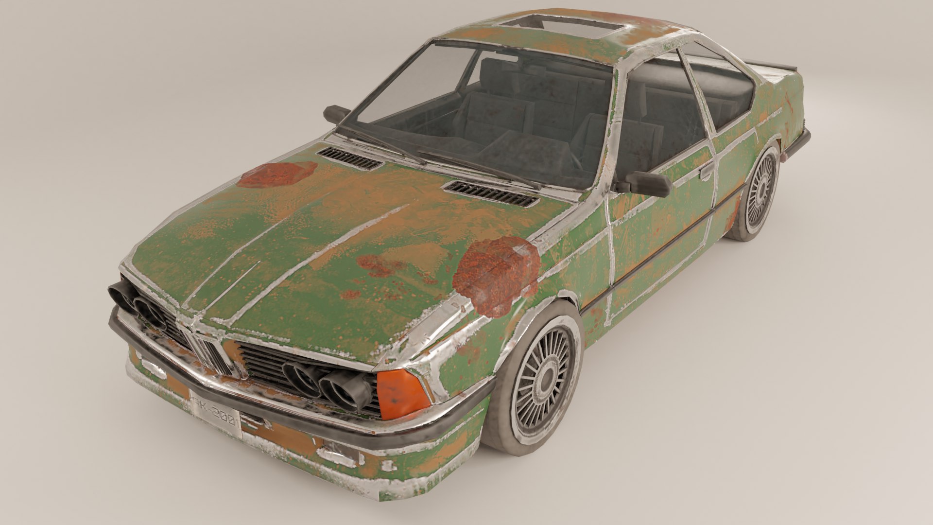 3D old rusty car model - TurboSquid 2152442