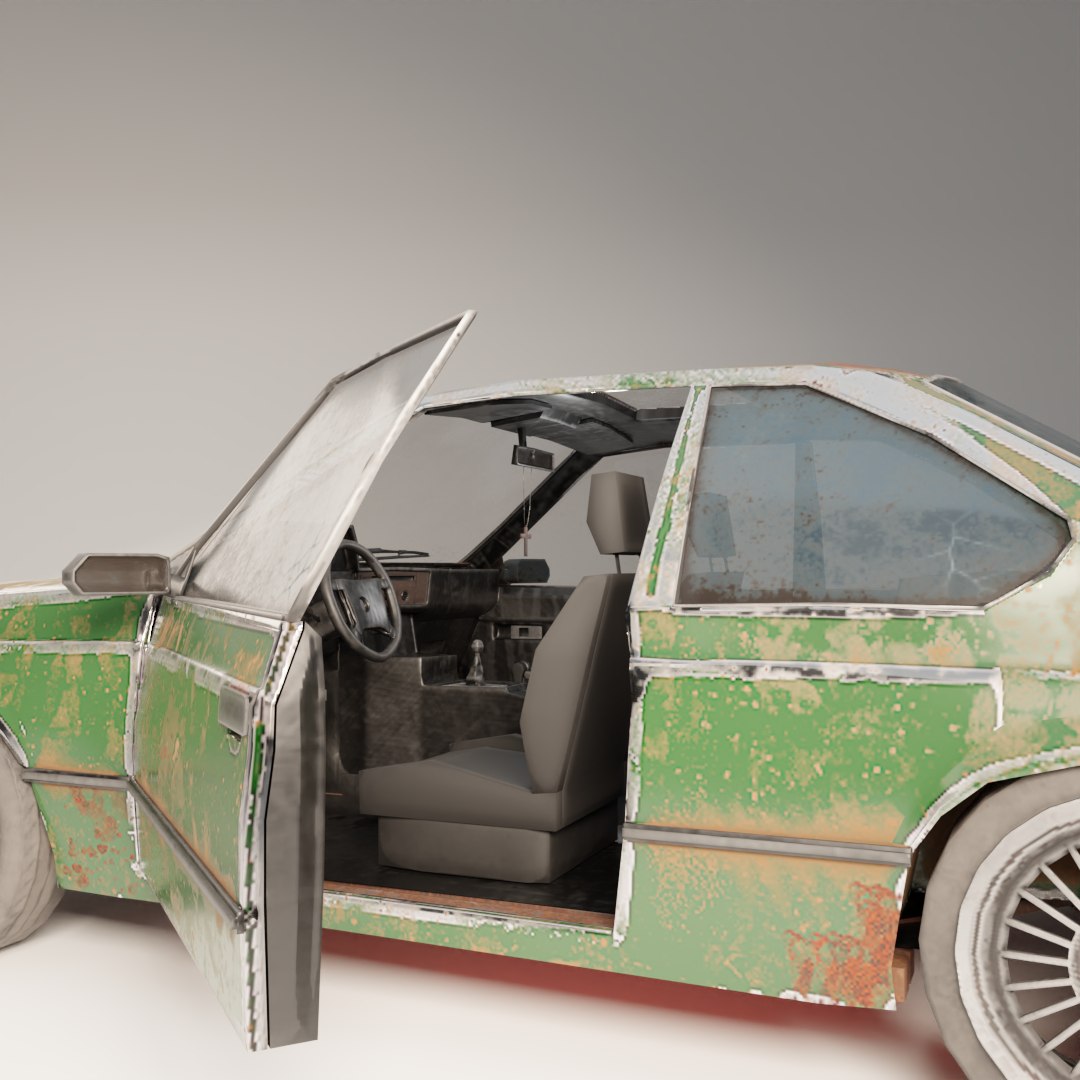 3D old rusty car model - TurboSquid 2152442