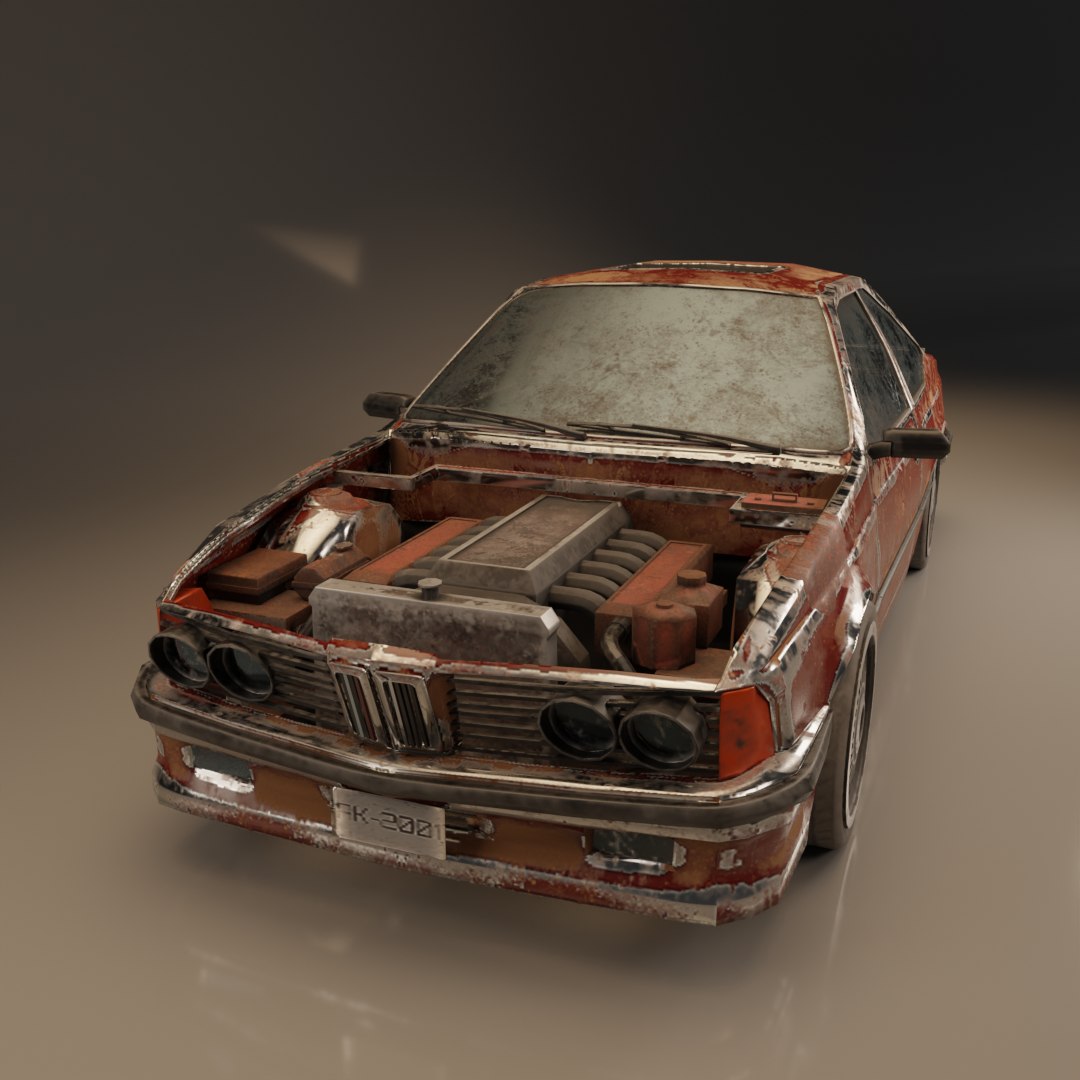3D old rusty car model - TurboSquid 2152442