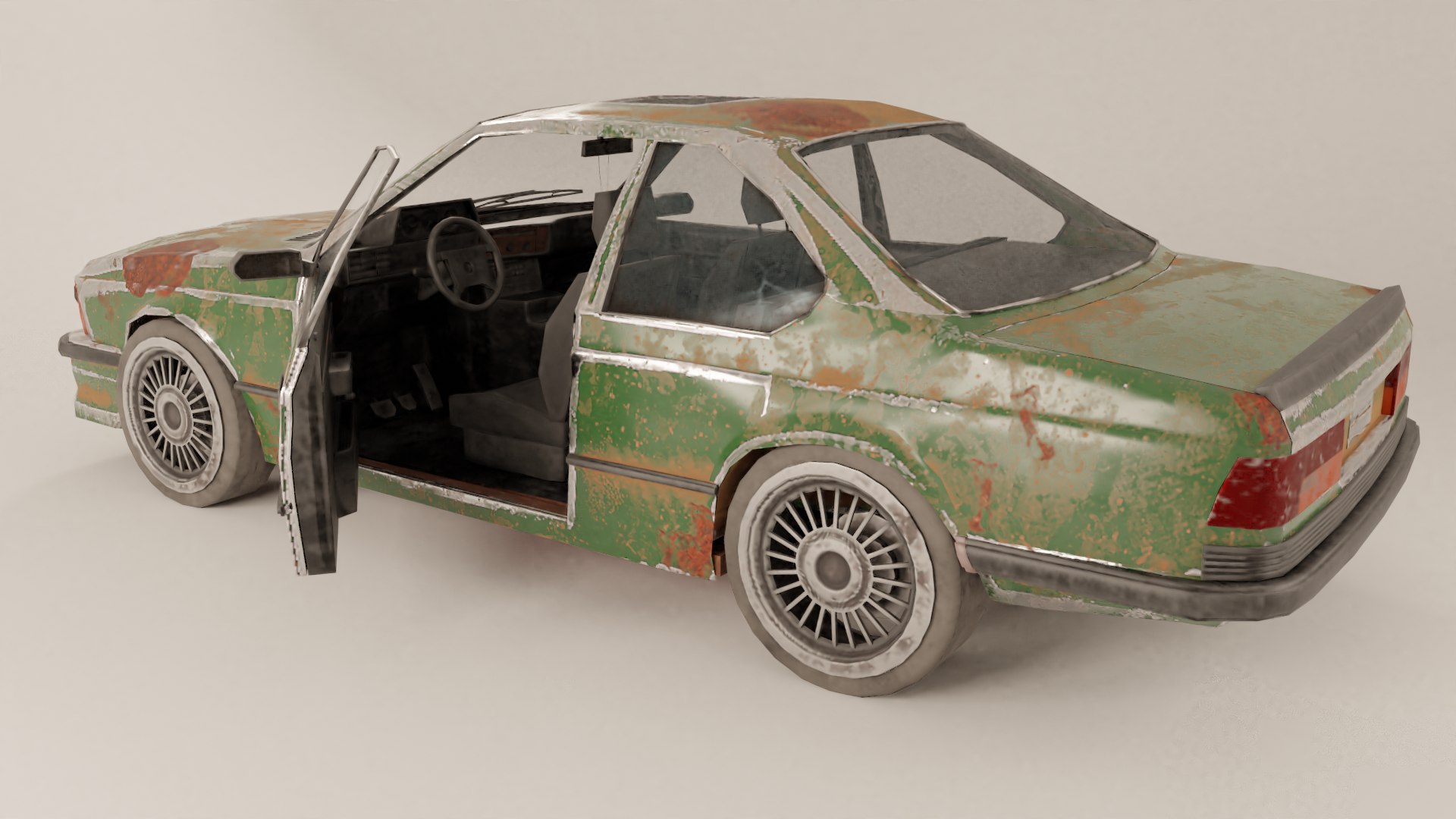 3D old rusty car model - TurboSquid 2152442