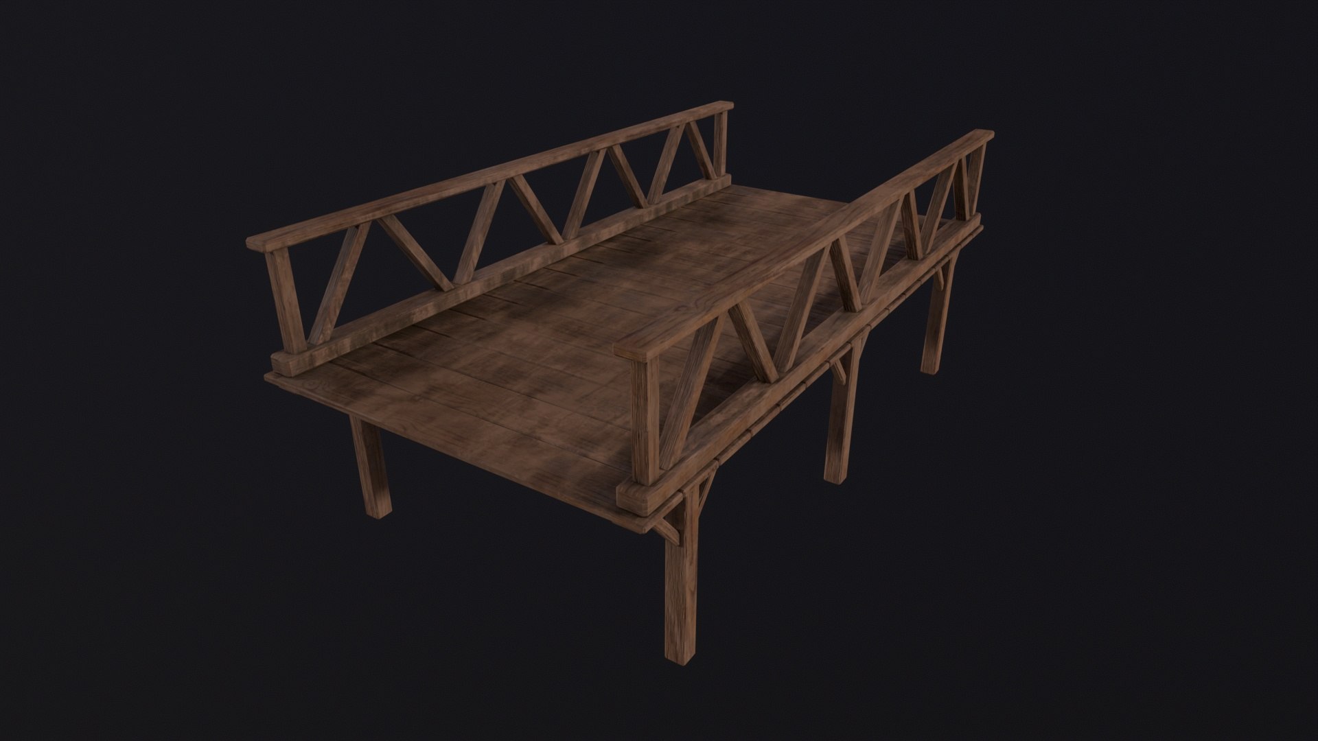 3D Medieval Wooden Bridge Model - TurboSquid 2162007