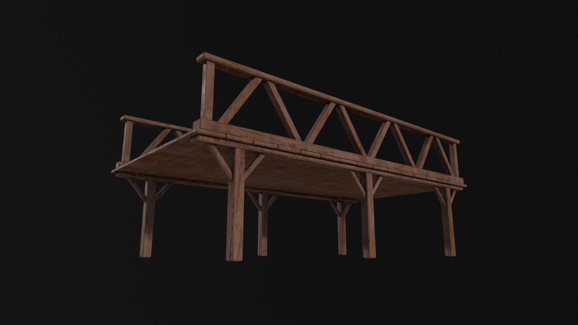 3D Medieval Wooden Bridge Model - TurboSquid 2162007