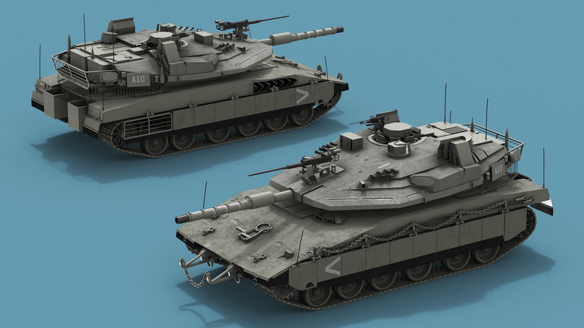 Israeli Tank Merkava 5 Olive Rigged 3D Model - TurboSquid 2290775