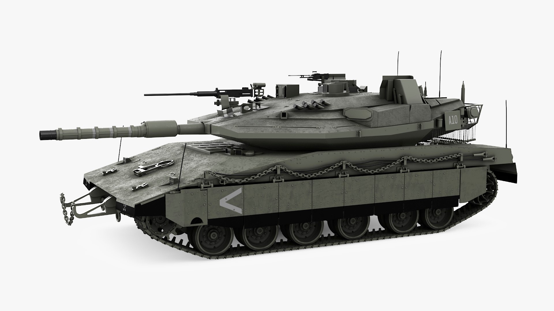 Israeli Tank Merkava 5 Olive Rigged 3D Model - TurboSquid 2290775