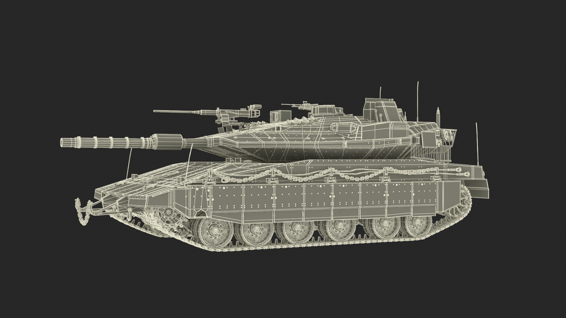 Israeli Tank Merkava 5 Olive Rigged 3D Model - TurboSquid 2290775