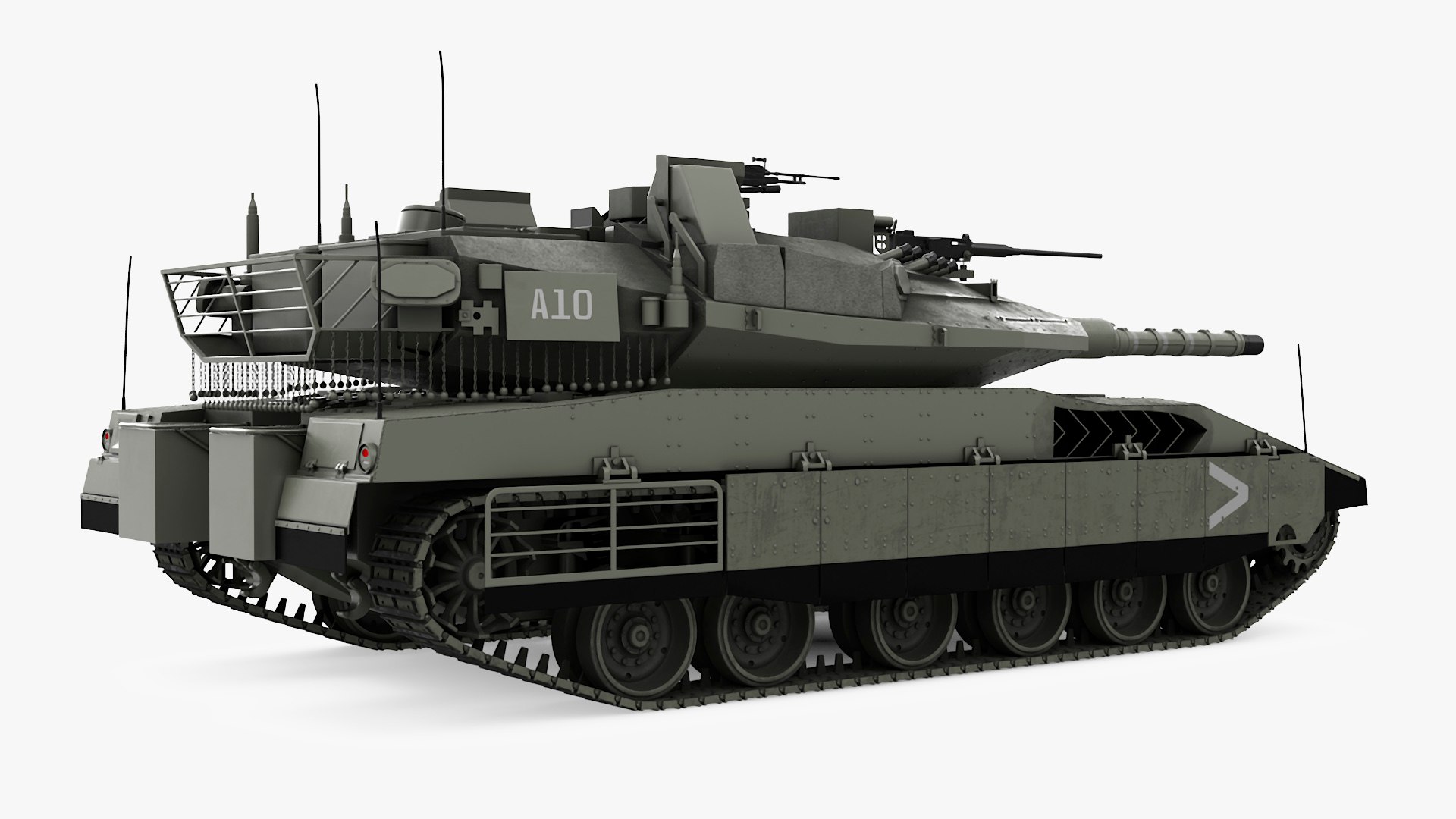 Israeli Tank Merkava 5 Olive Rigged 3D Model - TurboSquid 2290775
