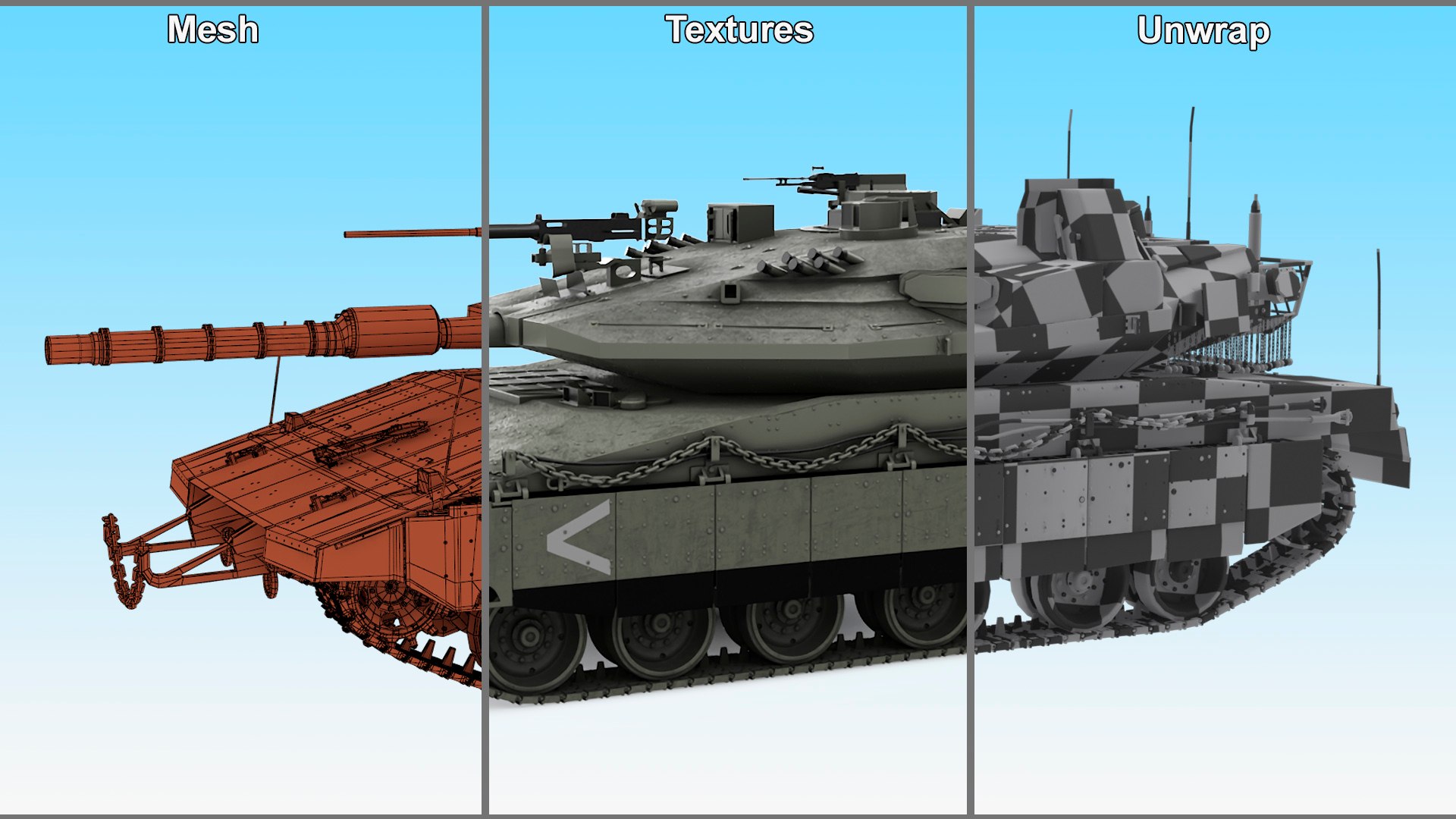 Israeli Tank Merkava 5 Olive Rigged 3D Model - TurboSquid 2290775