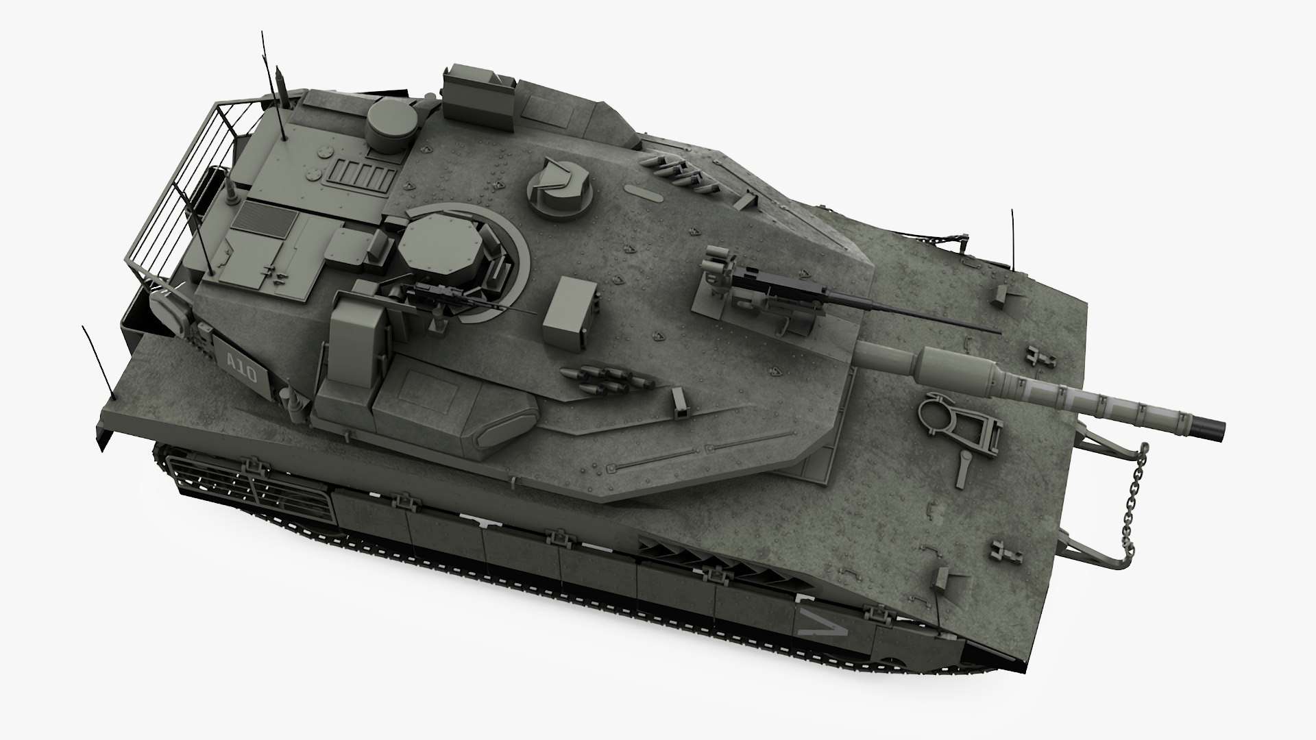 Israeli Tank Merkava 5 Olive Rigged 3D Model - TurboSquid 2290775