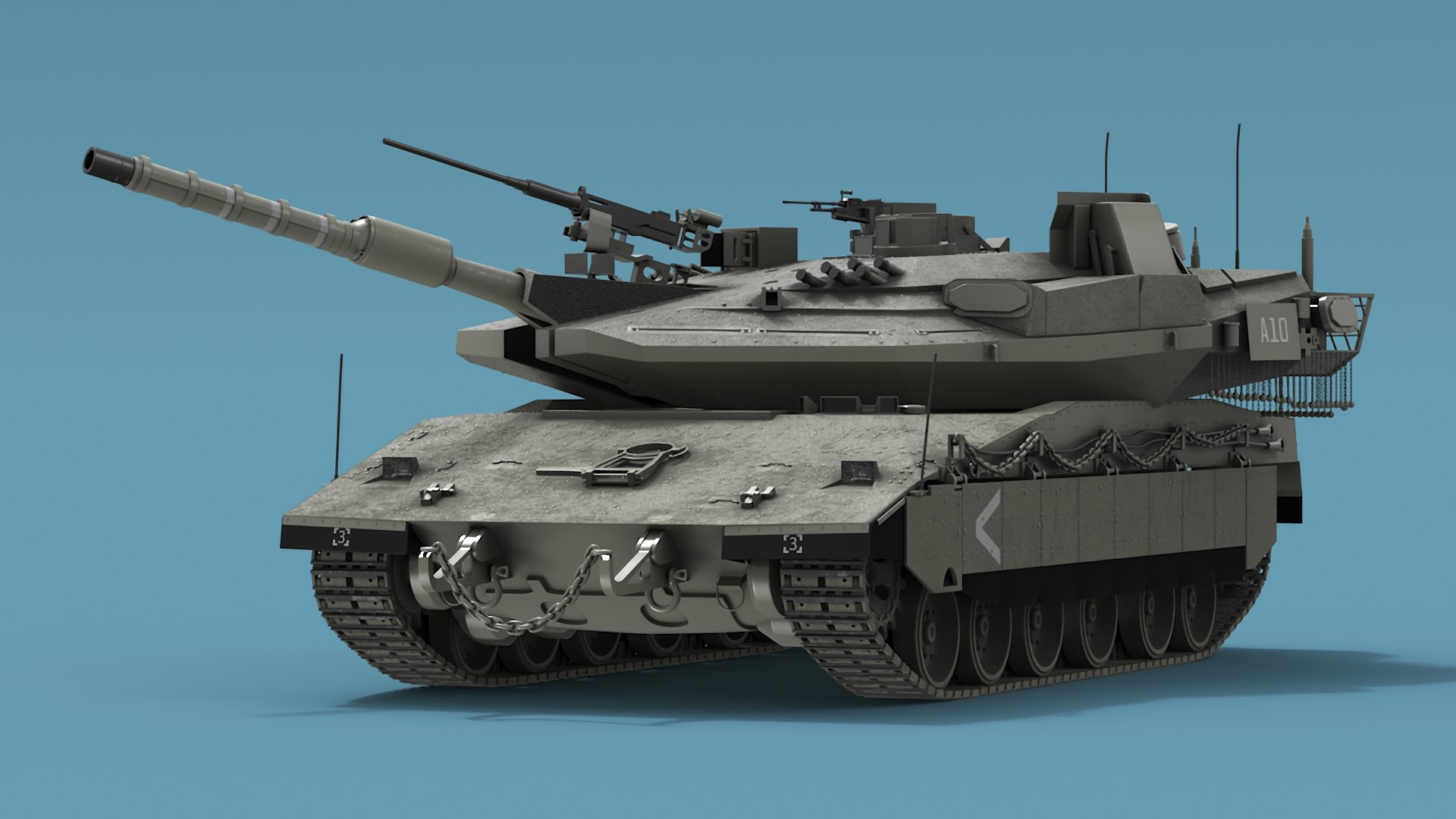 Israeli Tank Merkava 5 Olive Rigged 3D Model - TurboSquid 2290775