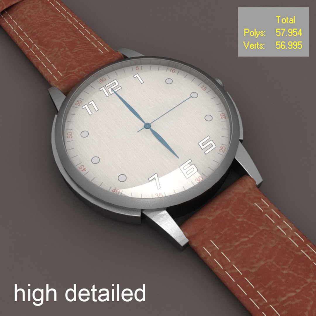 Watch Modeled 3d Model