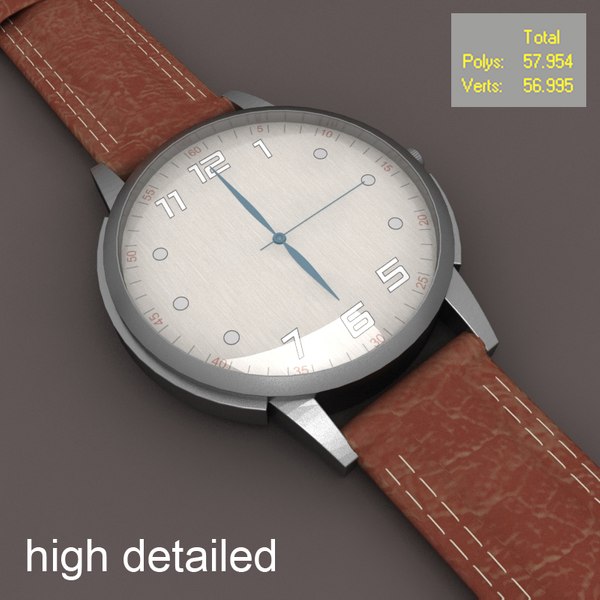 watch modeled 3d model