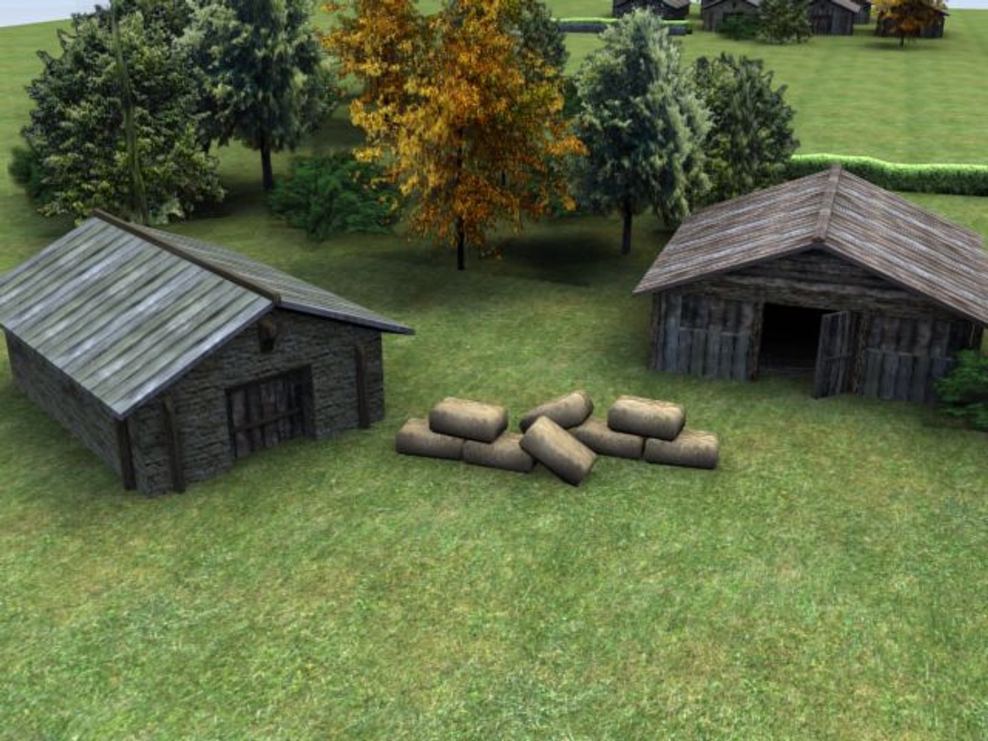 3d Model Farm Barn Hut