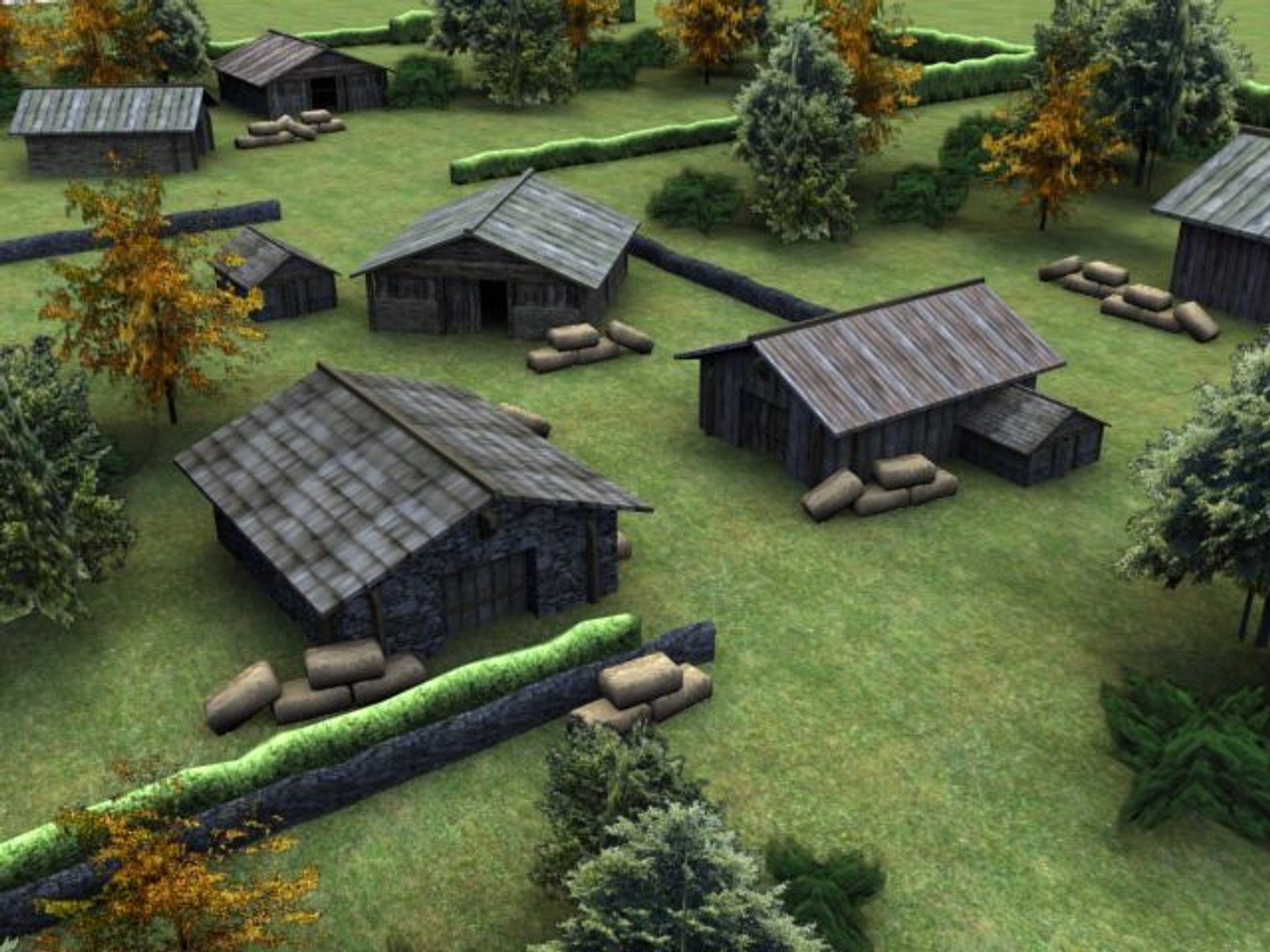 3d Model Farm Barn Hut