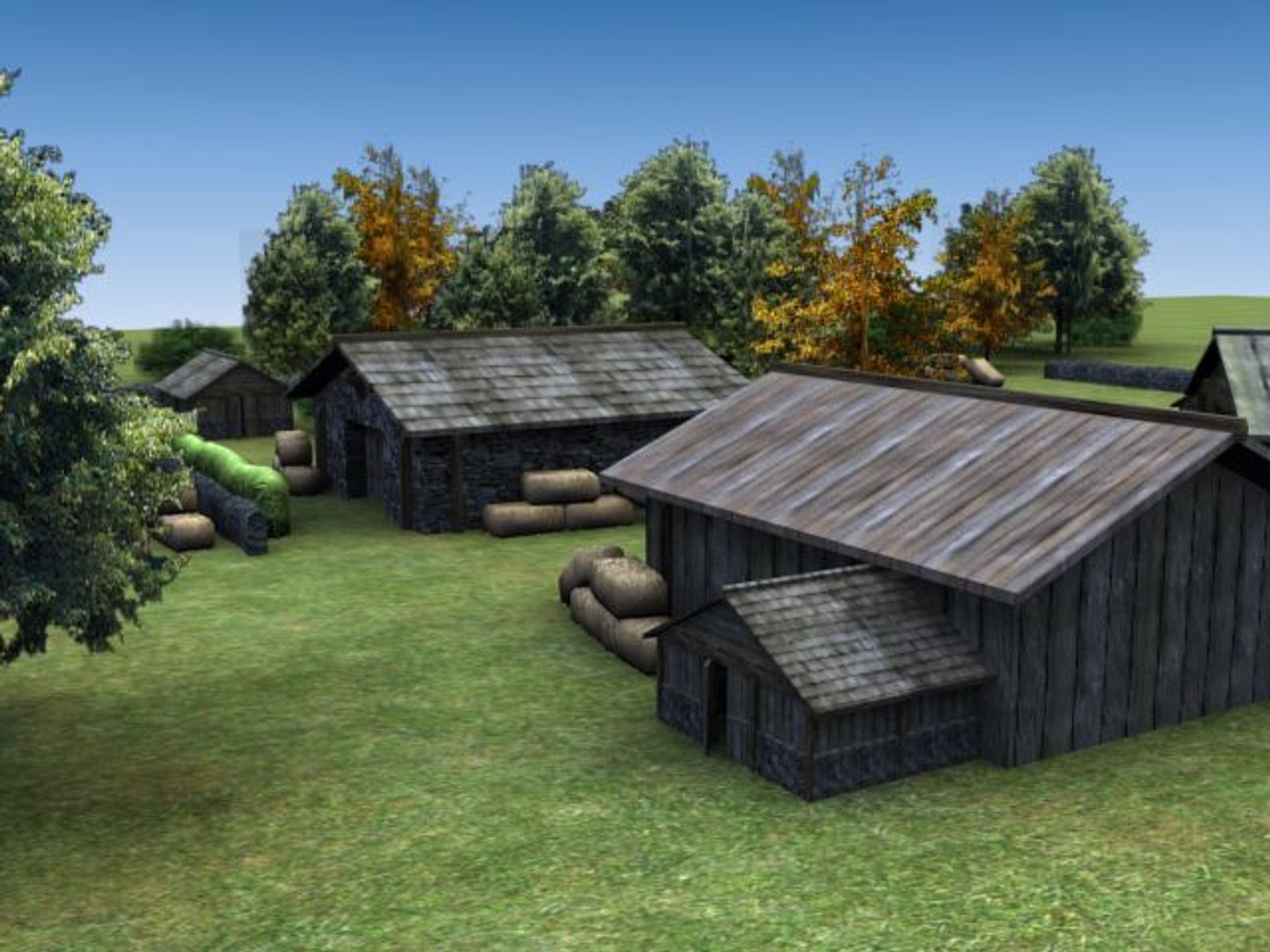3d Model Farm Barn Hut