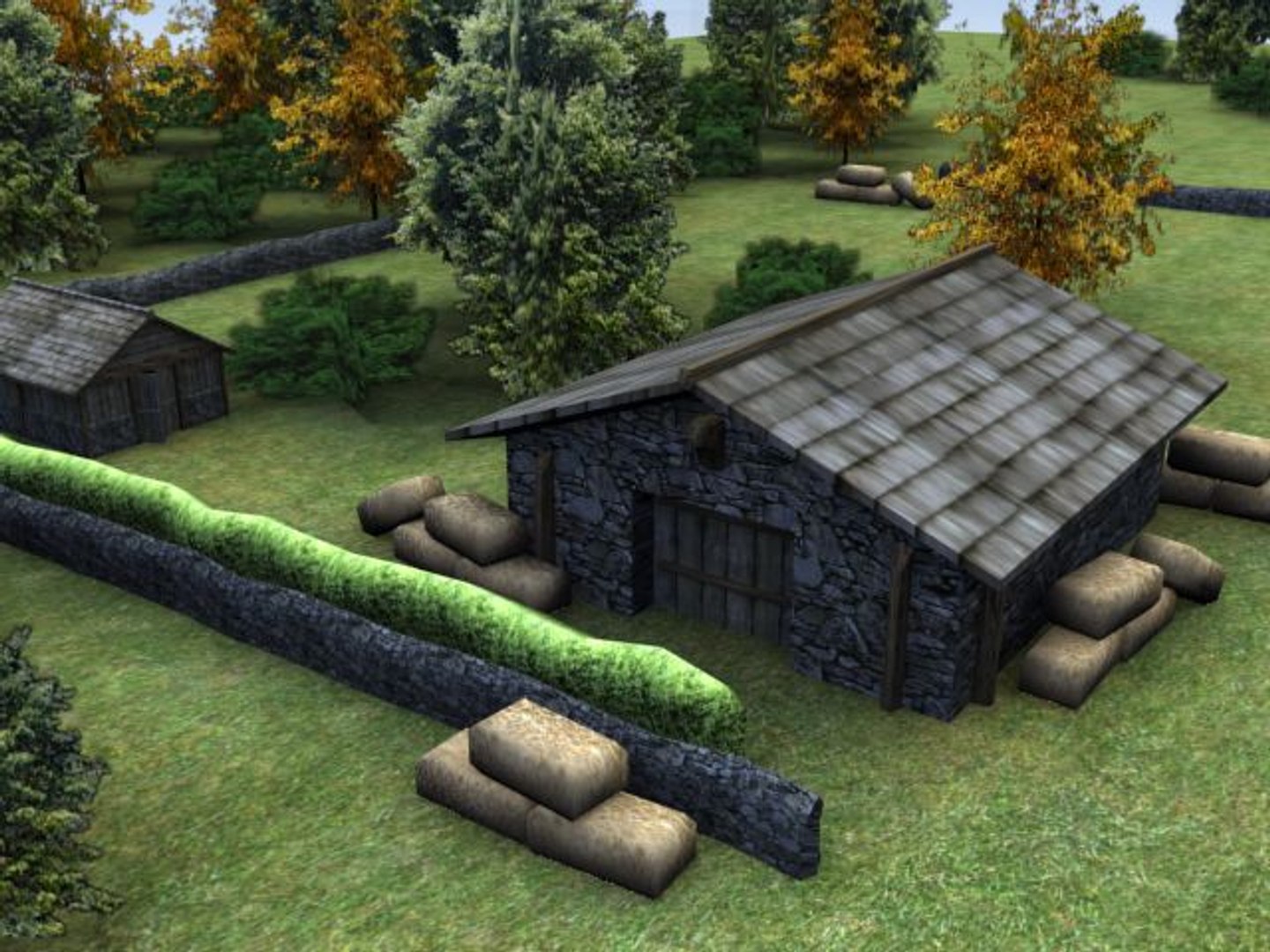 3d Model Farm Barn Hut