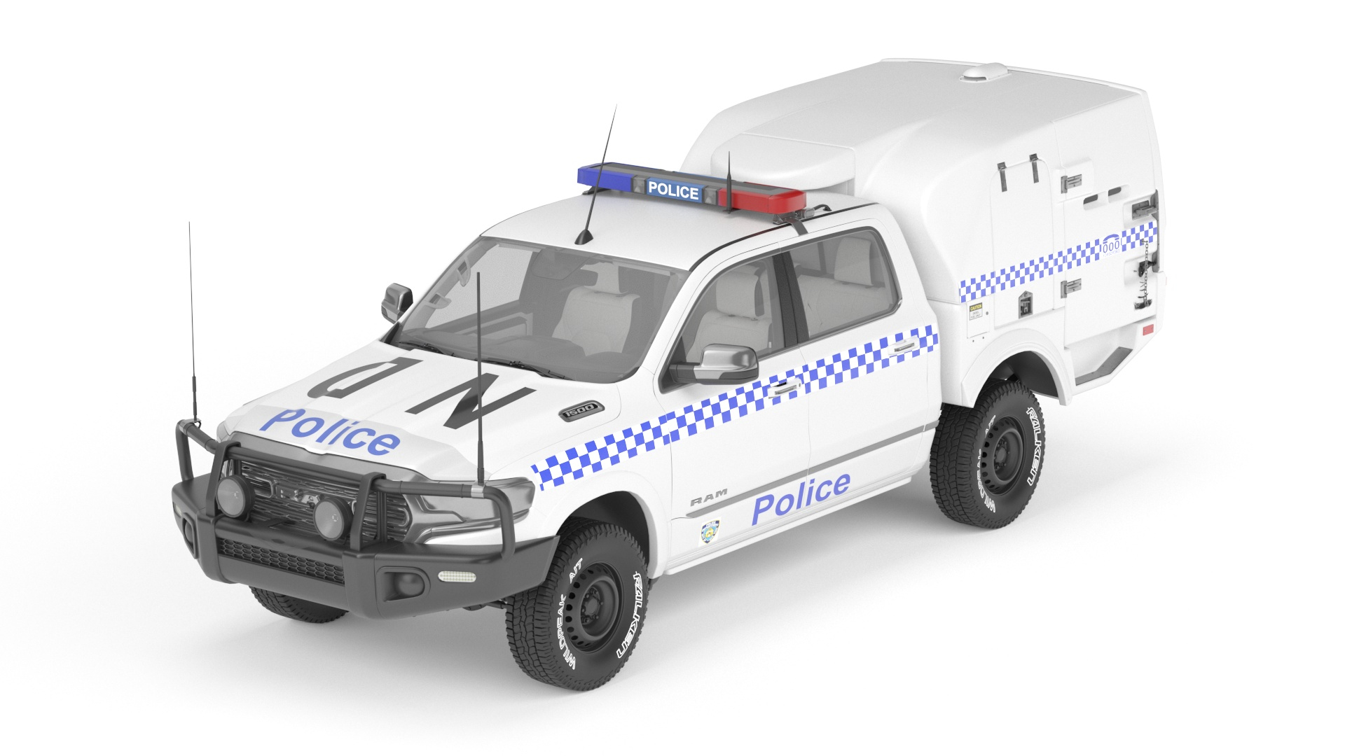 Police Paddy Wagon Dodge RAM 1500 With Interior 3D model - TurboSquid ...
