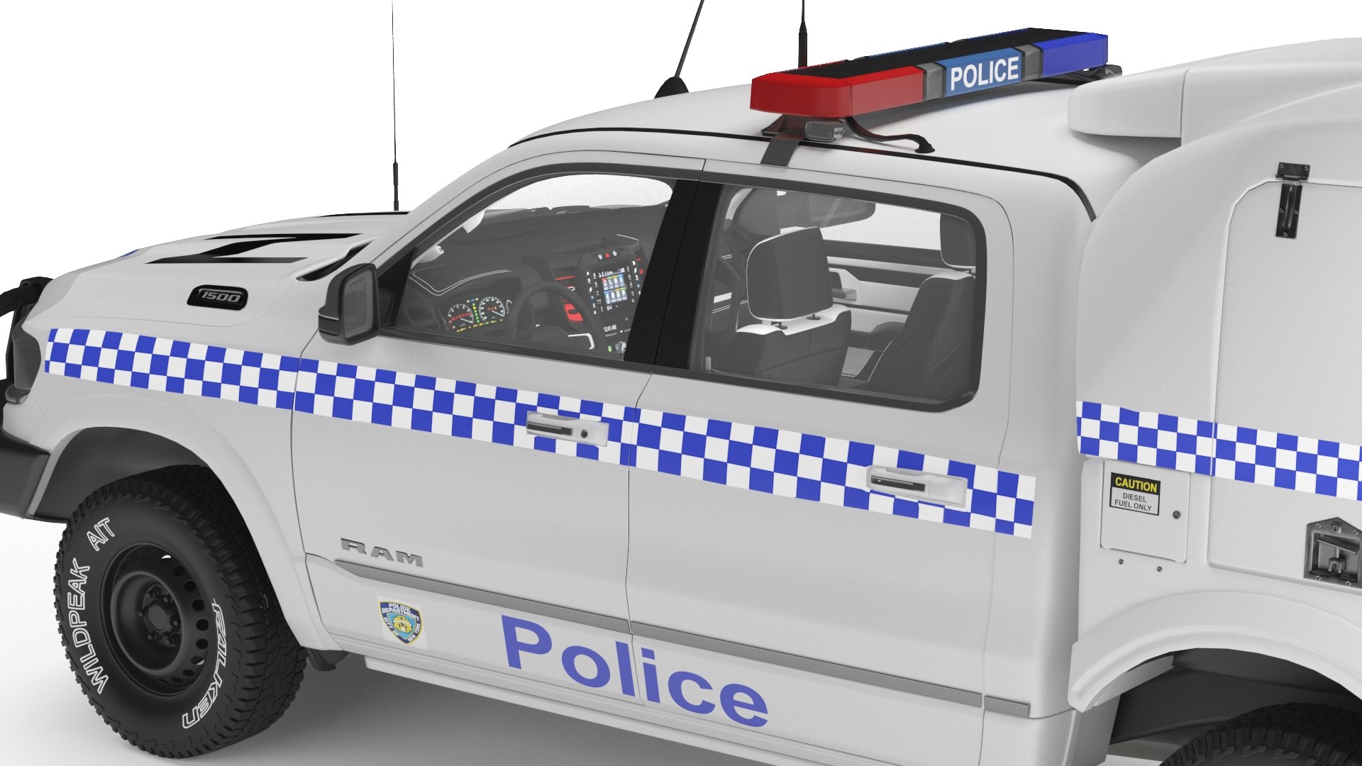 Police Paddy Wagon Dodge RAM 1500 With Interior 3D Model - TurboSquid ...