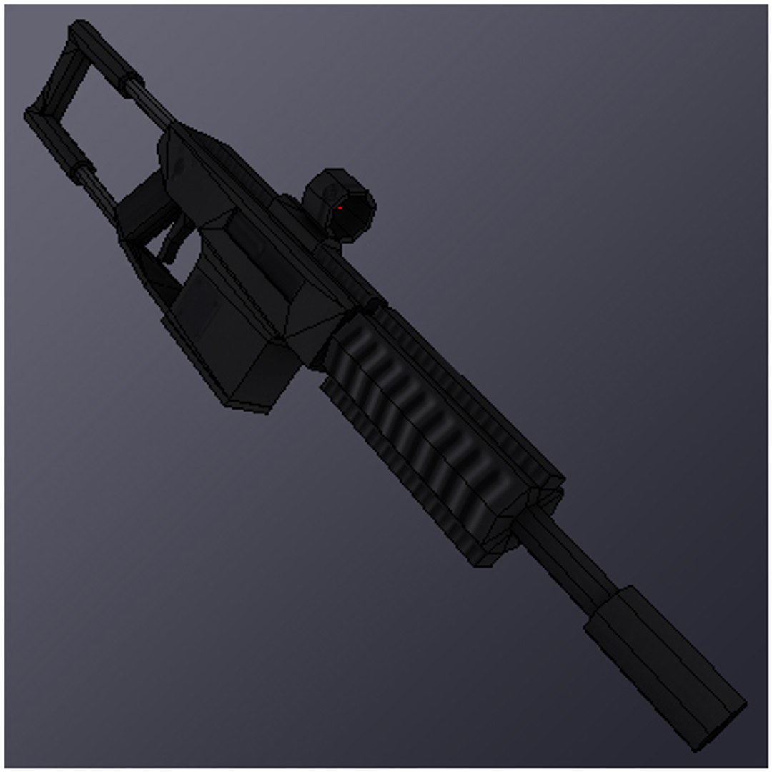 3d model automatic commando rifle