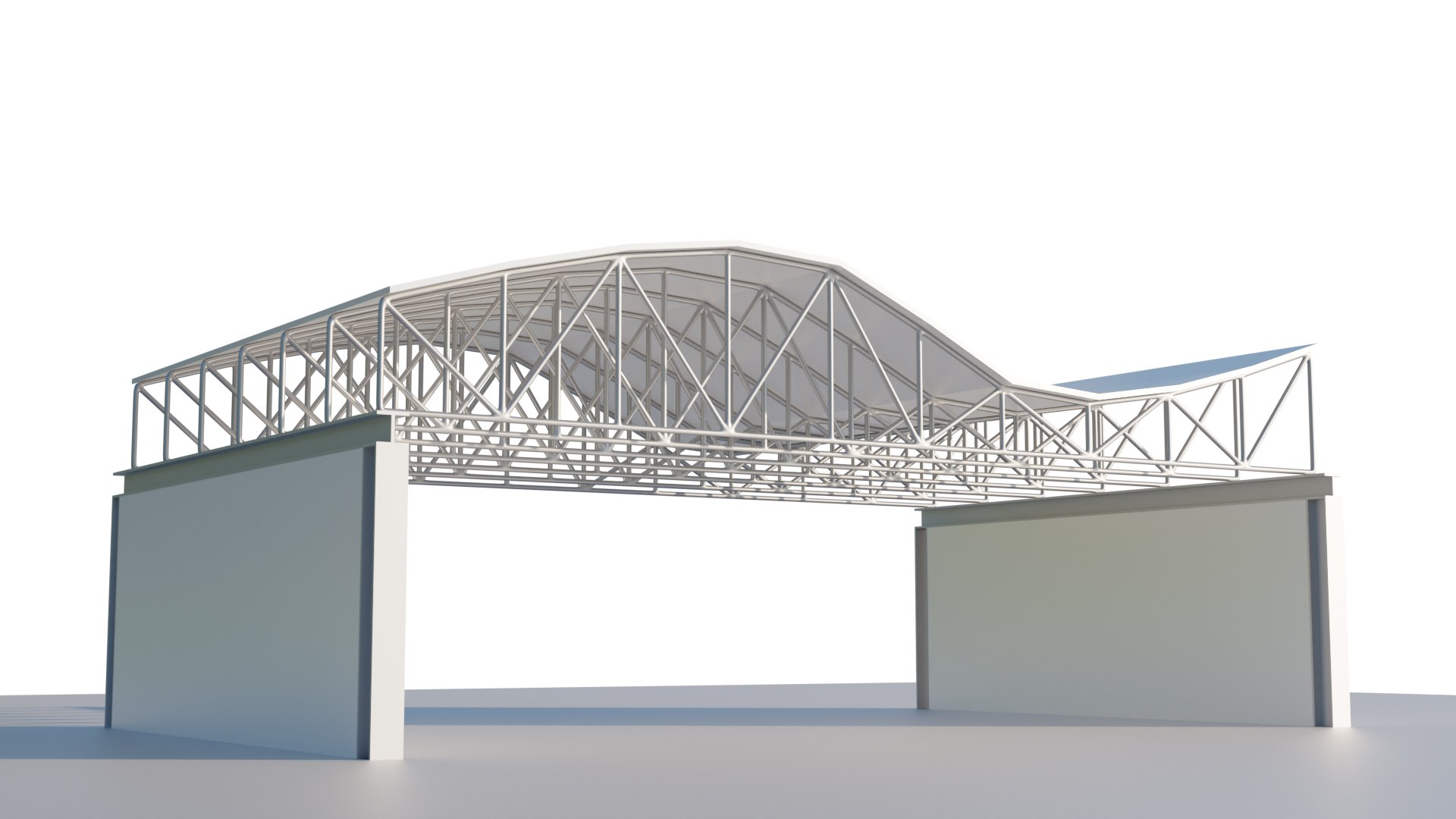 3D Model Wavy Truss Structure - TurboSquid 2162162