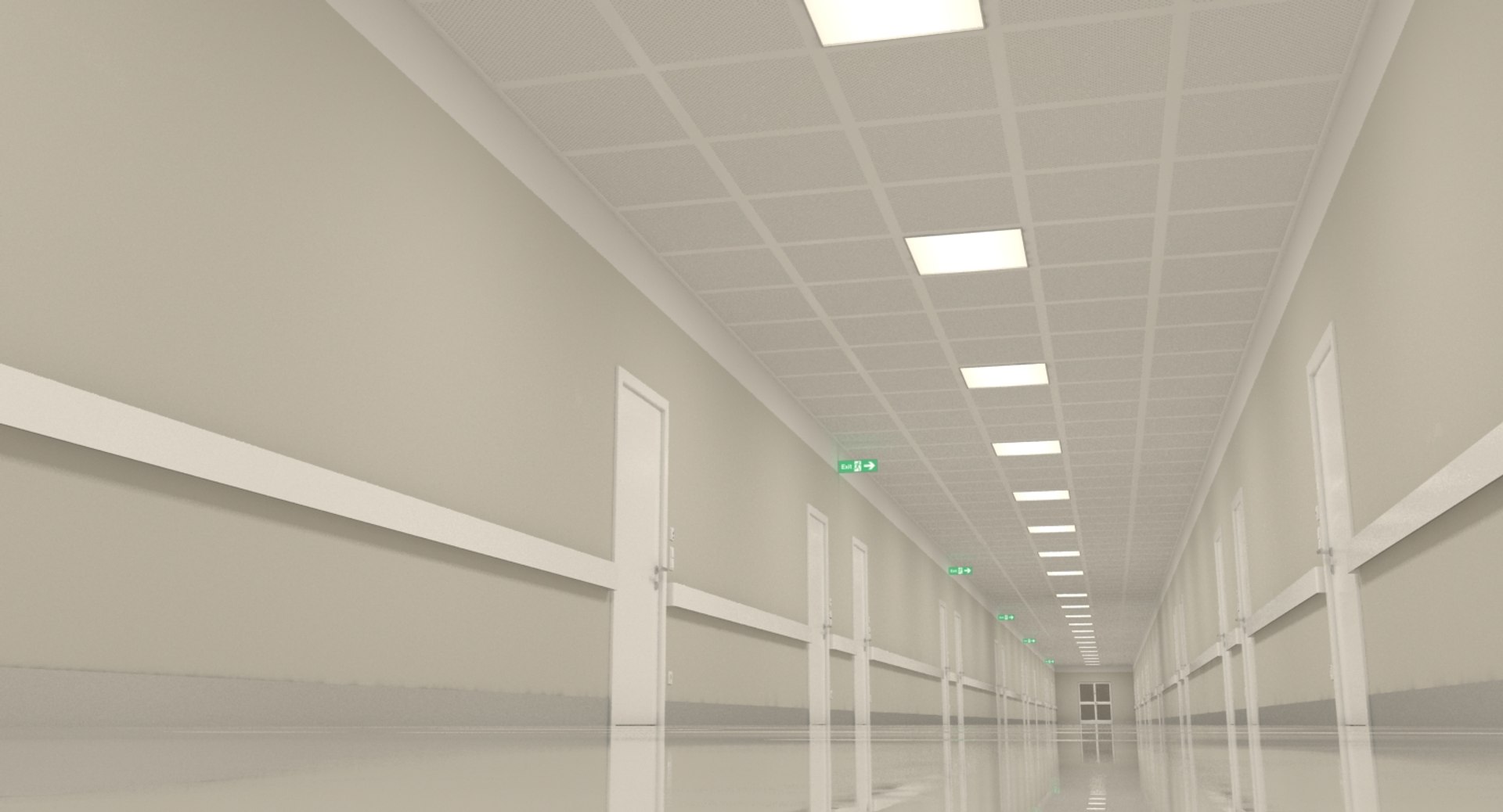 Hallway Realistic 3d Max