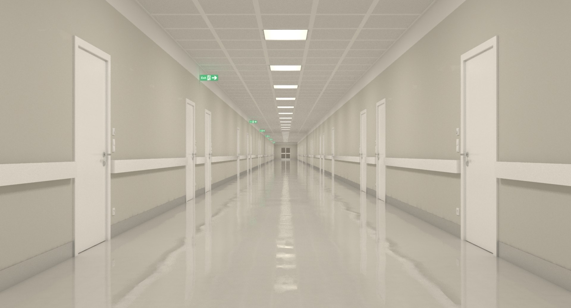 Hallway Realistic 3d Max