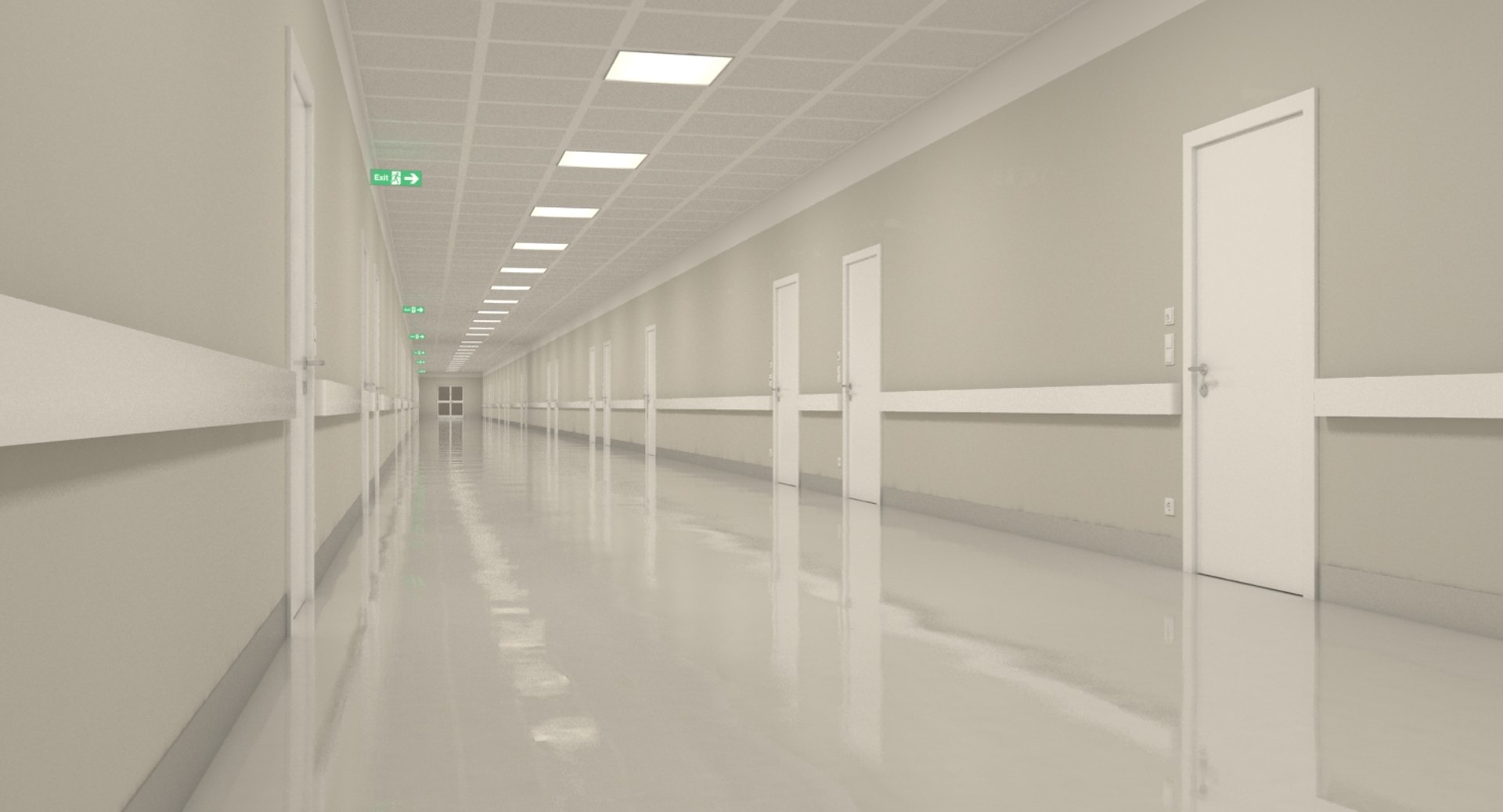 Hallway Realistic 3d Max