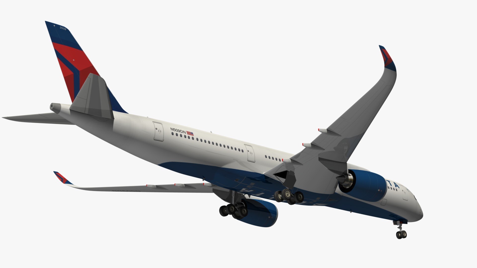 3D Airbus Delta Airlines A350 - TurboSquid 1404918