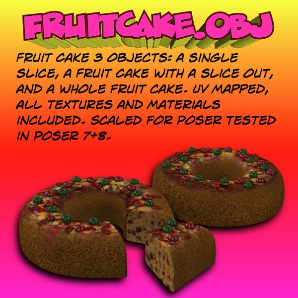 fruitcake fruit cake 3d obj